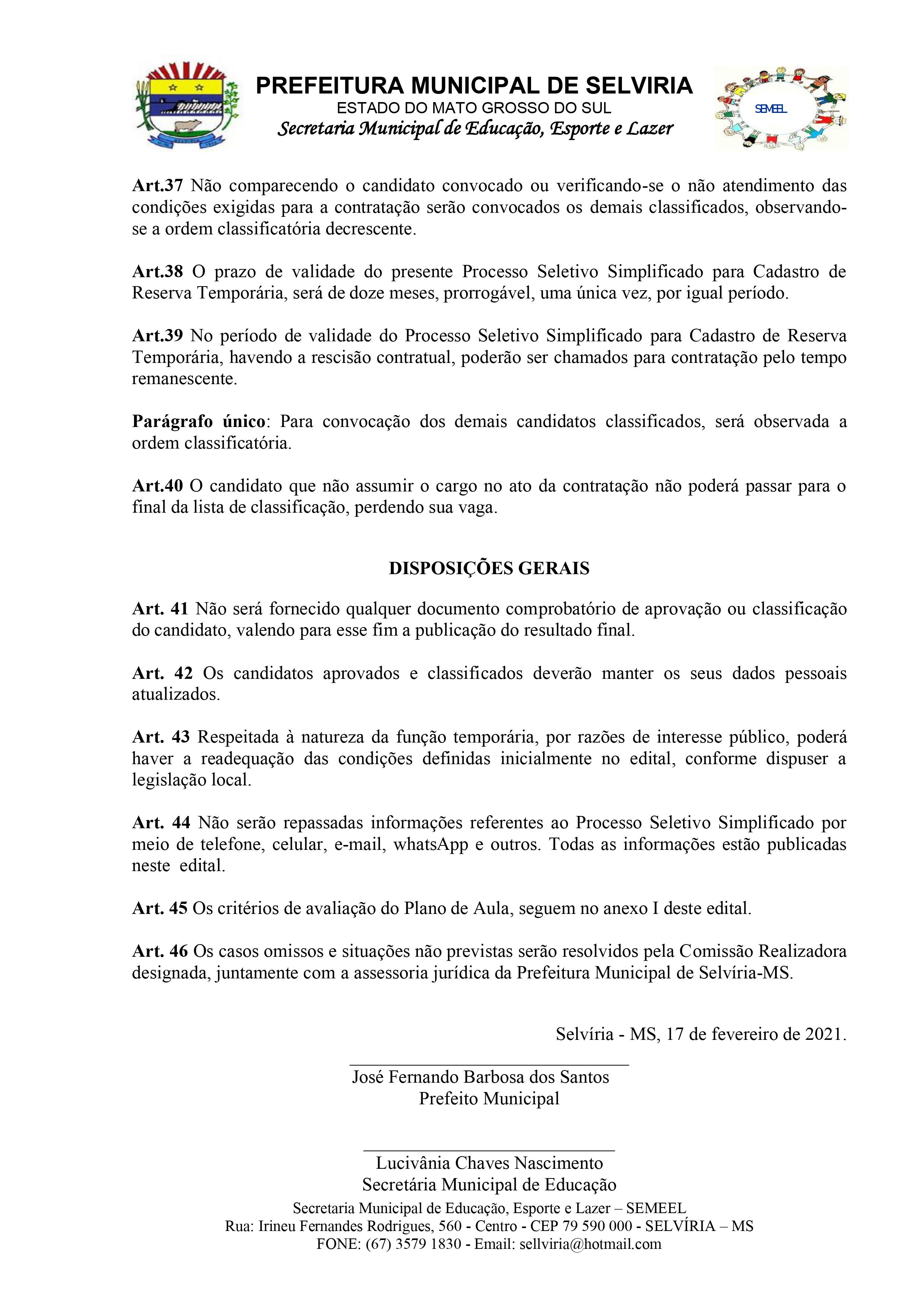 Pms Edital Nº 002 2021 Processo Seletivo Simplificado Para Cadastro